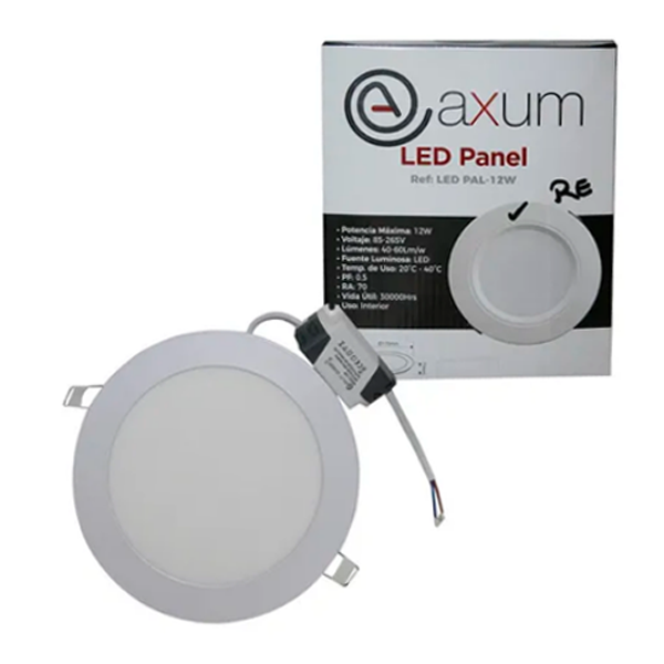 LAMPARA AXUM LED PAL-12W REDONDA P/EMPOTRAR 6500K